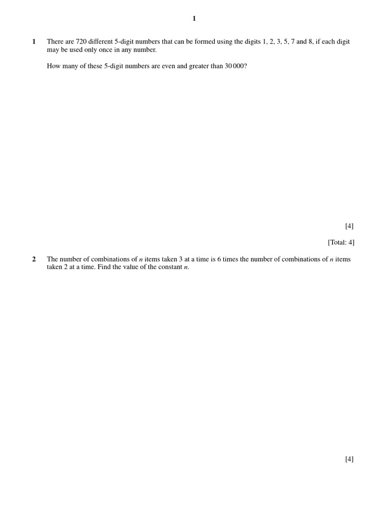 Permutations And Combinations Pdf Mathematics 9357
