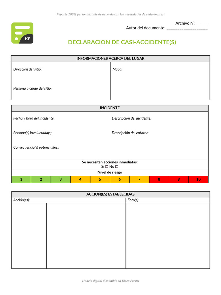 Modelo Reporte de Insidencia | PDF