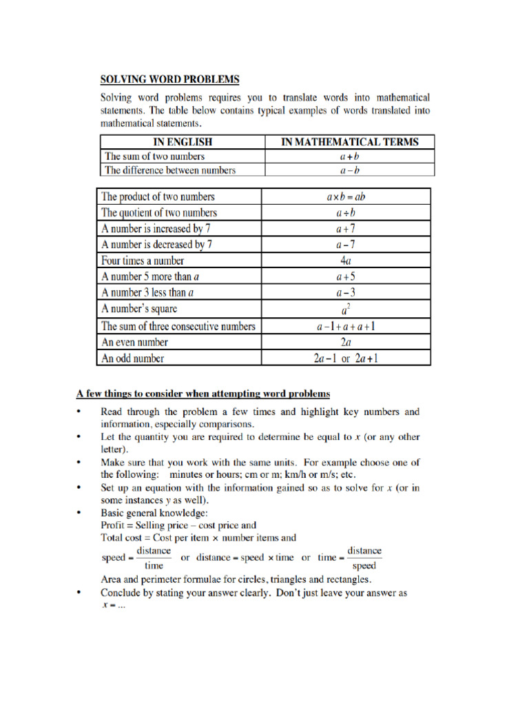 Word Problems | PDF