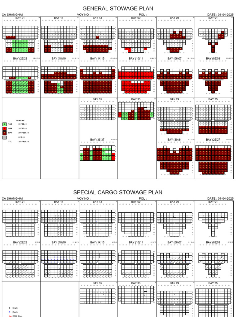 General Stowage Plan for CA Shanghai | PDF