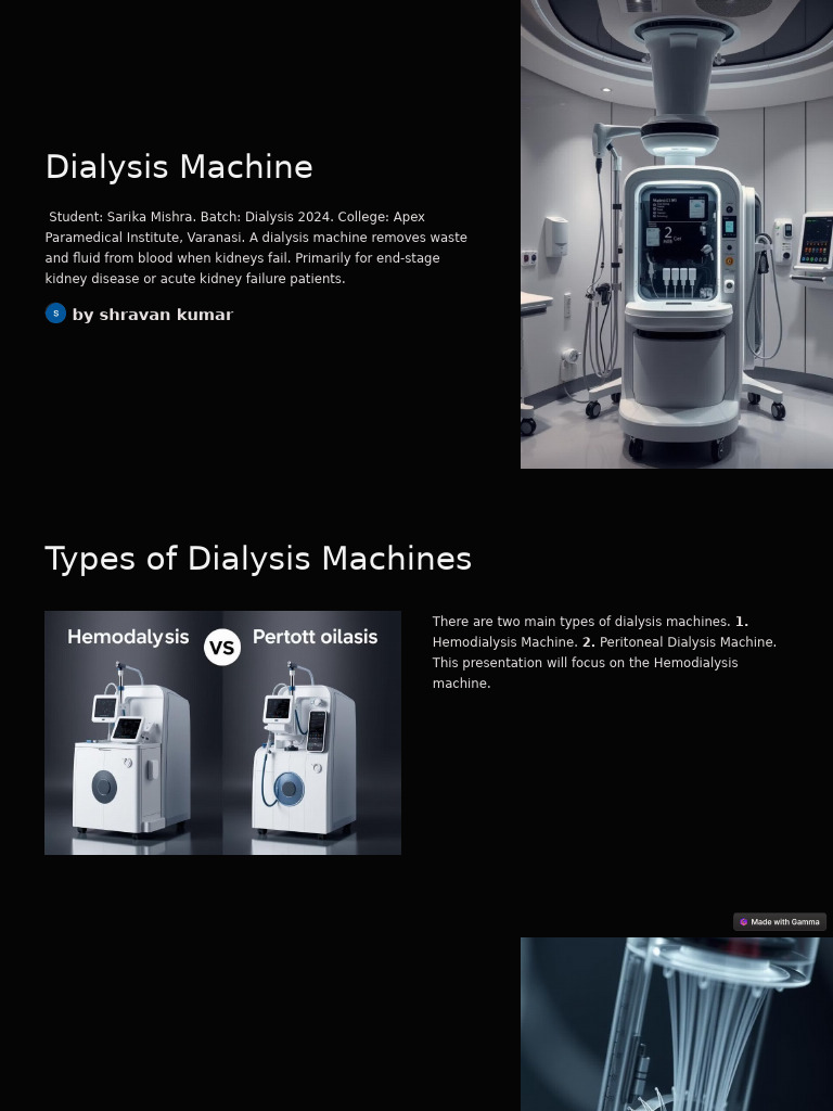 Hemodialysis Machine Overview and Components | PDF