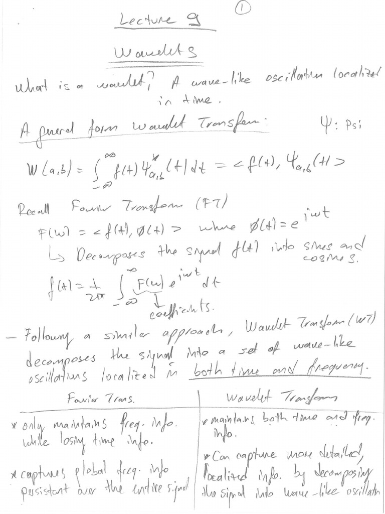 Lecture09 Wavelets | PDF