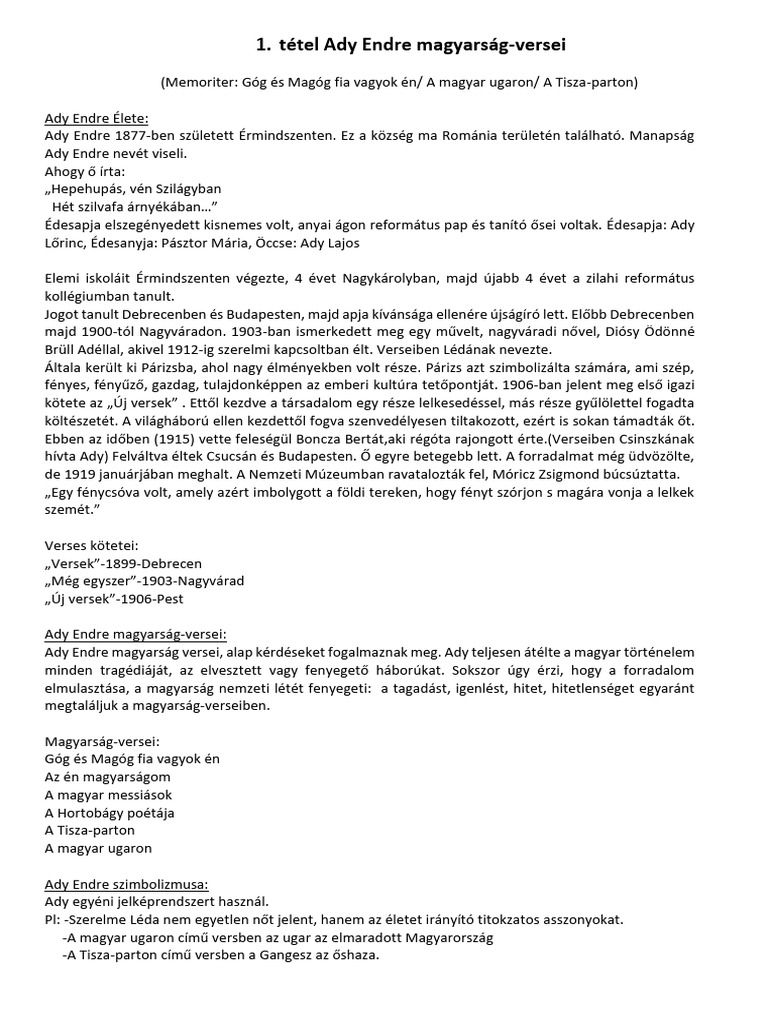 irodalom-teljes-szóbeli-tételek | PDF