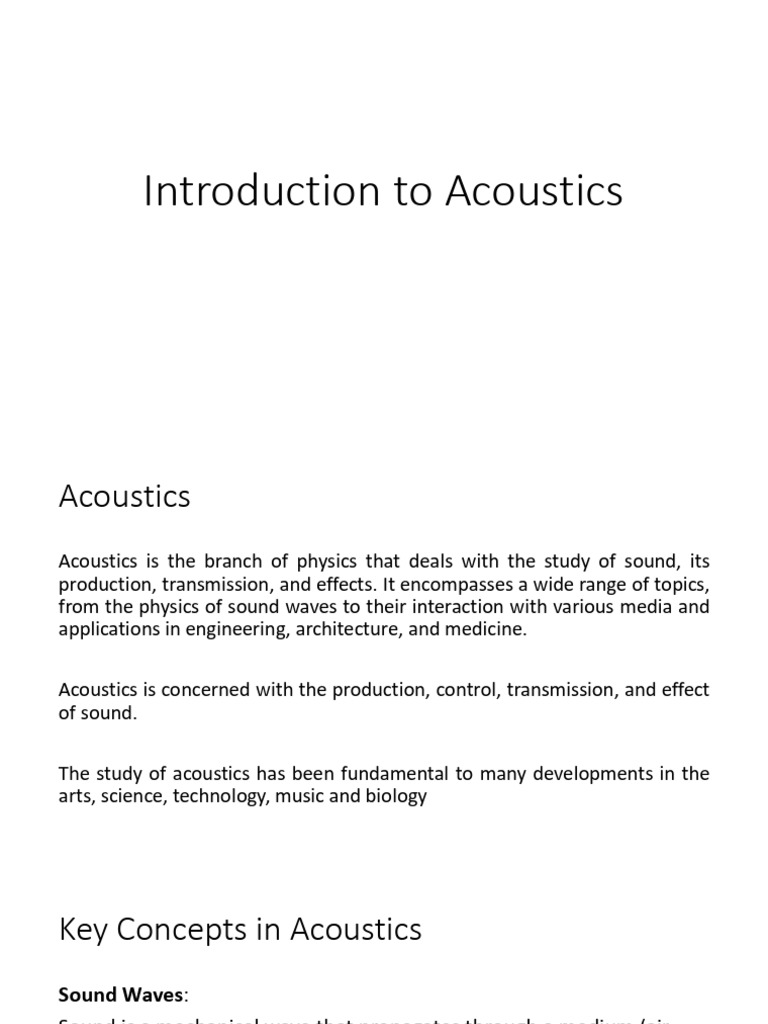 Introduction To Acoustics | PDF | Sound | Acoustics