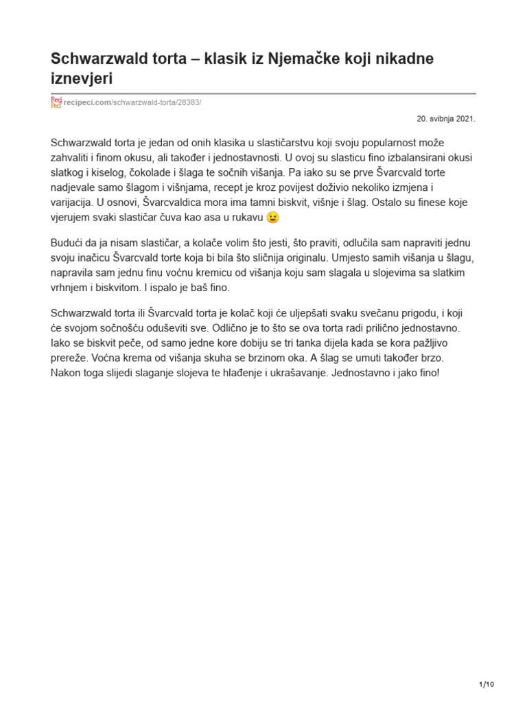 Recipeci.com-Schwarzwald Torta Klasik Iz Njema%C4%8Dke Koji Nikadne ...