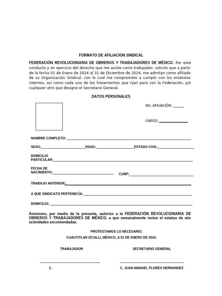 Formato Afiliacion | PDF