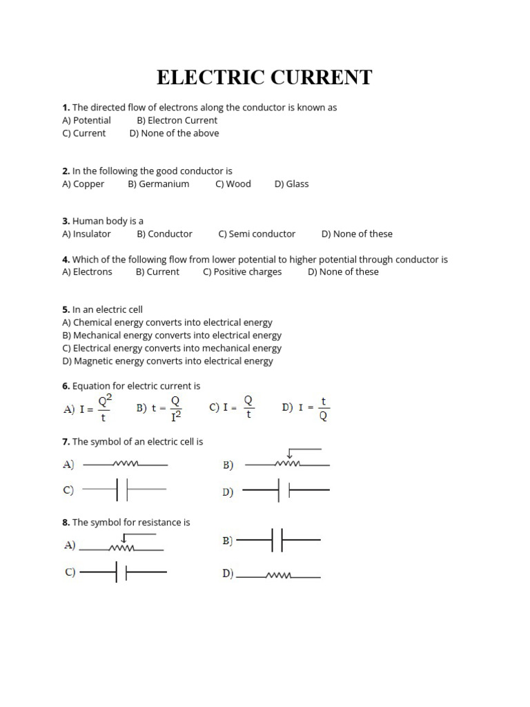 Understanding Electric Current Basics | PDF | Electrical Resistivity ...