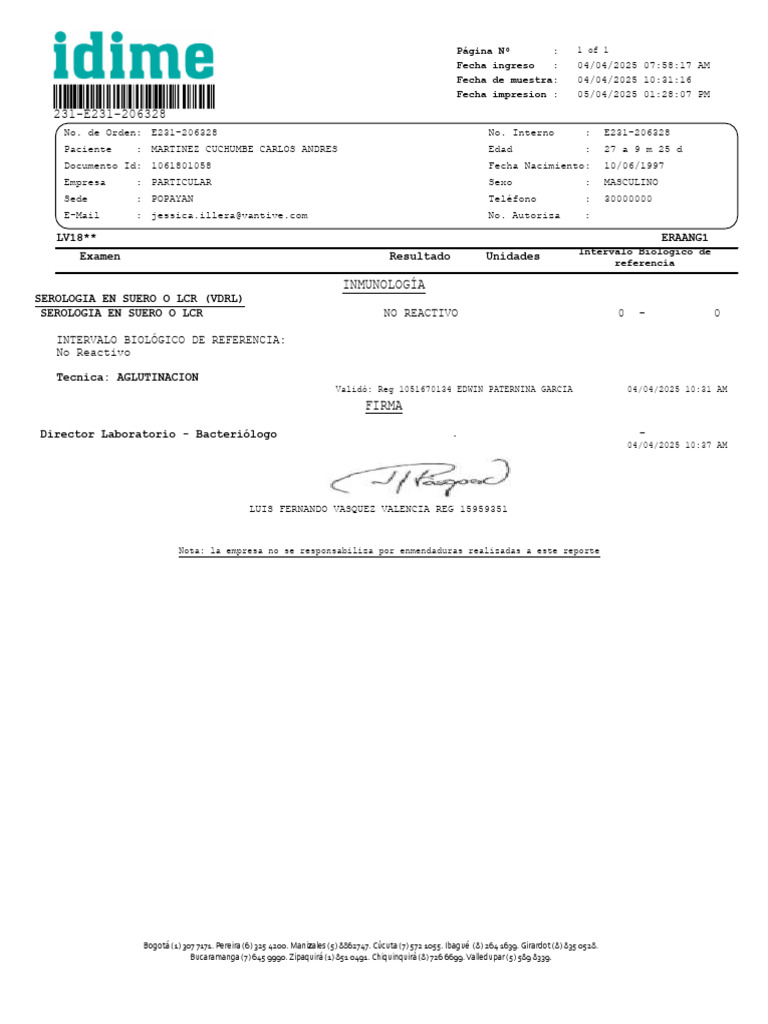 Examen Resultado Unidades LV18 Eraang1: No Reactivo 0 - 0 Intervalo ...