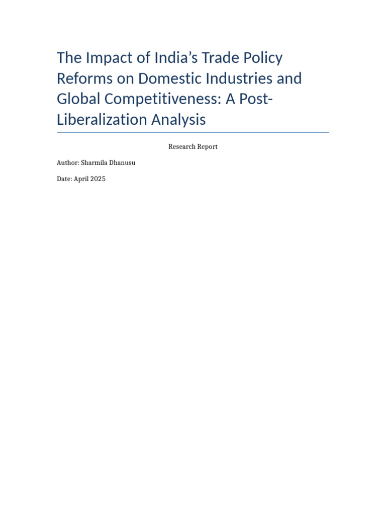 India’s Trade Reforms and Industry Impact | PDF