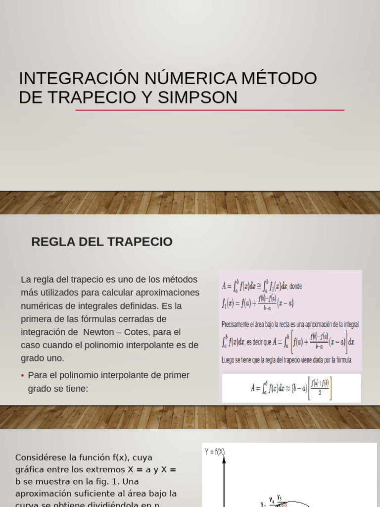 integración númerica método de trapecio y simpson | PDF | Integral | Matemáticas Aplicadas