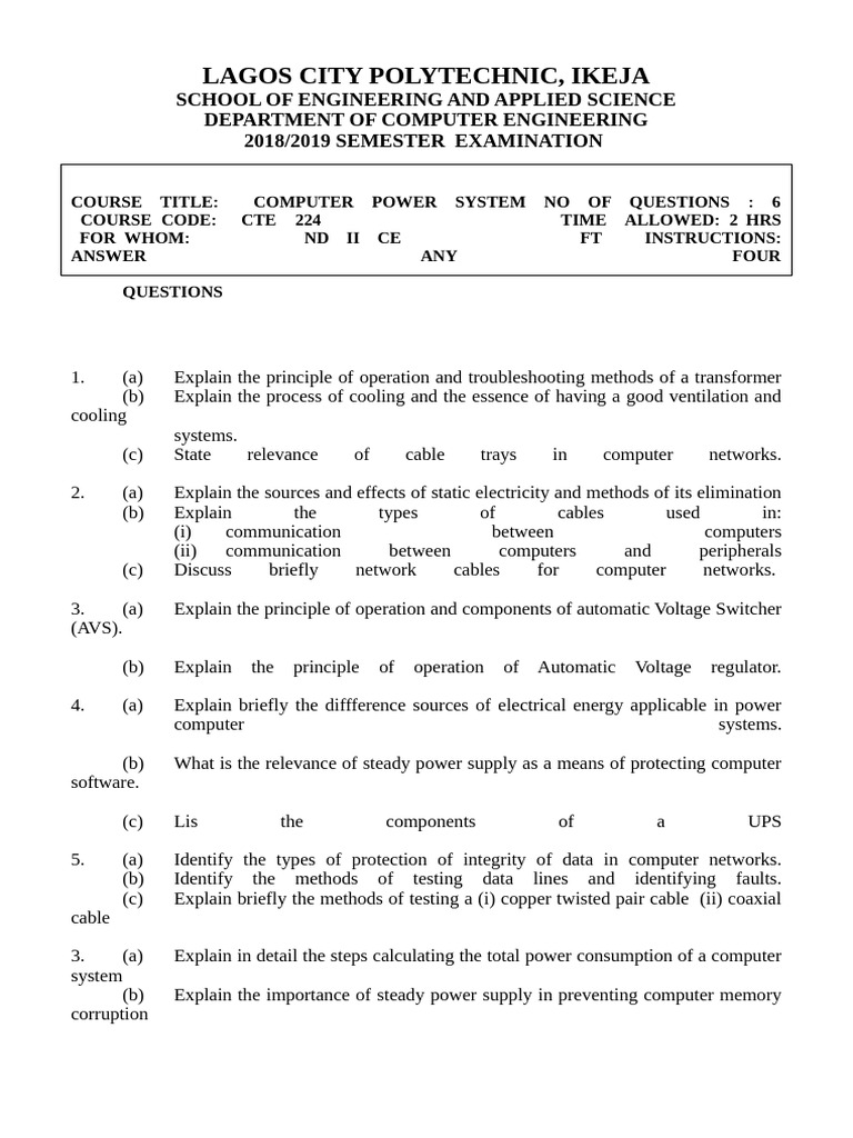 Computer Power System Cte 224 ND 11 Ce | PDF