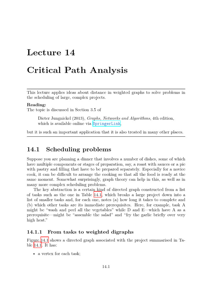 Critical Path Analysis | PDF | Theoretical Computer Science | Graph Theory