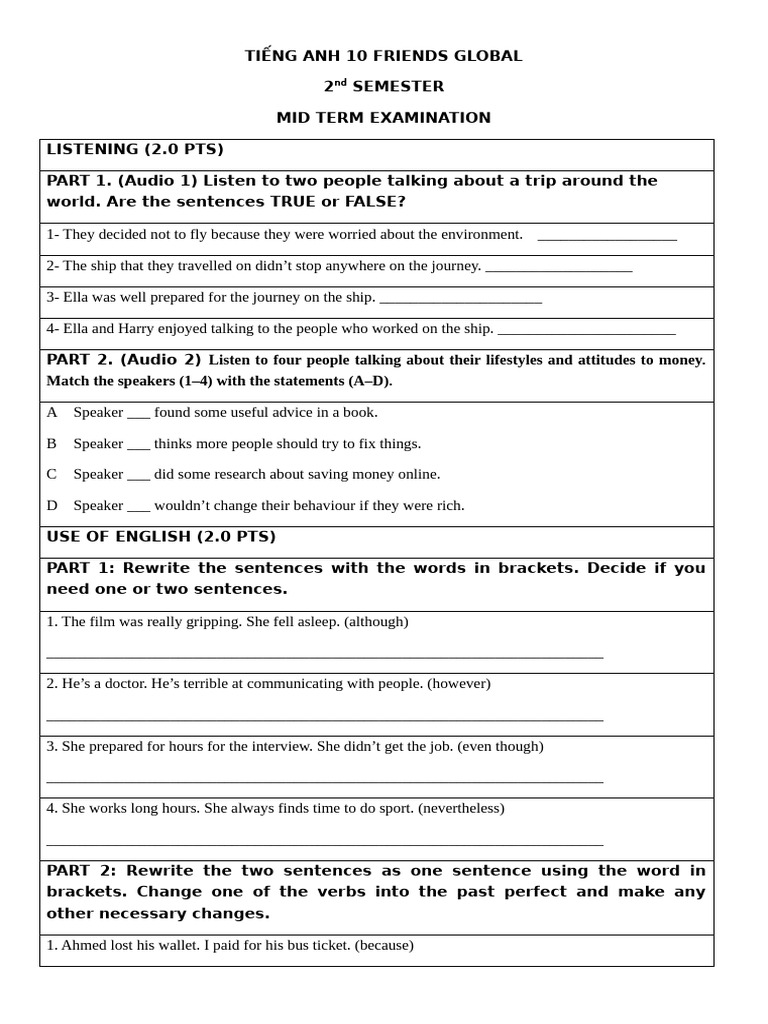English 10 Midterm Exam Guide | PDF
