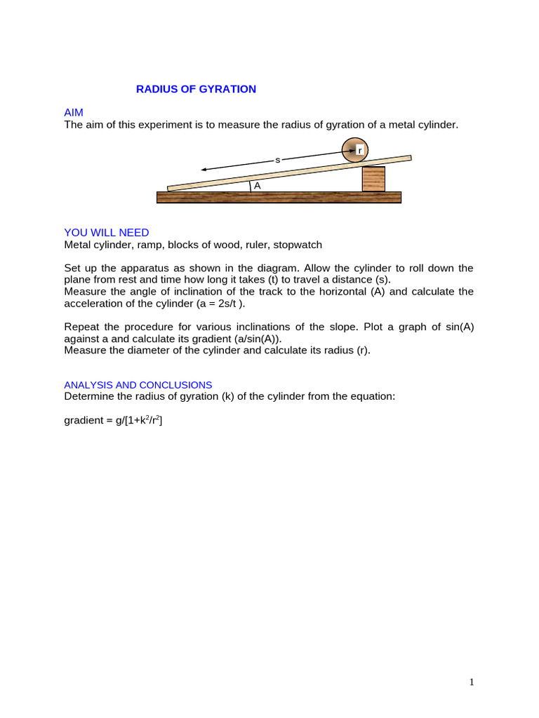 Radius of Gyration | PDF
