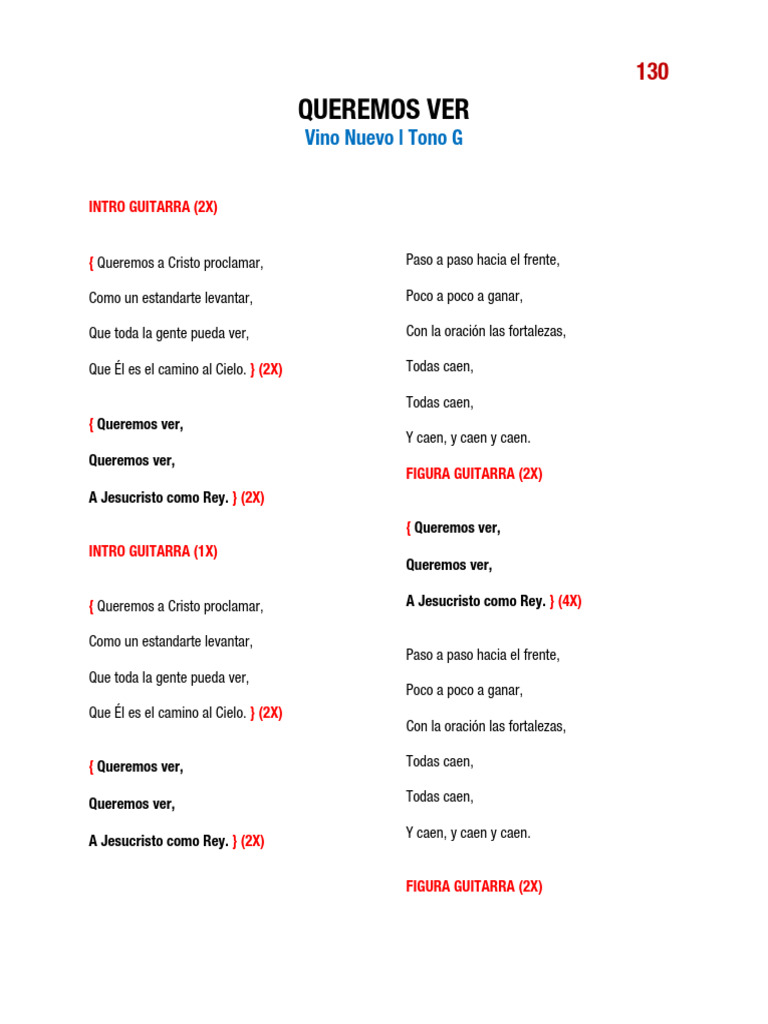 Letra de "Queremos Ver" | PDF