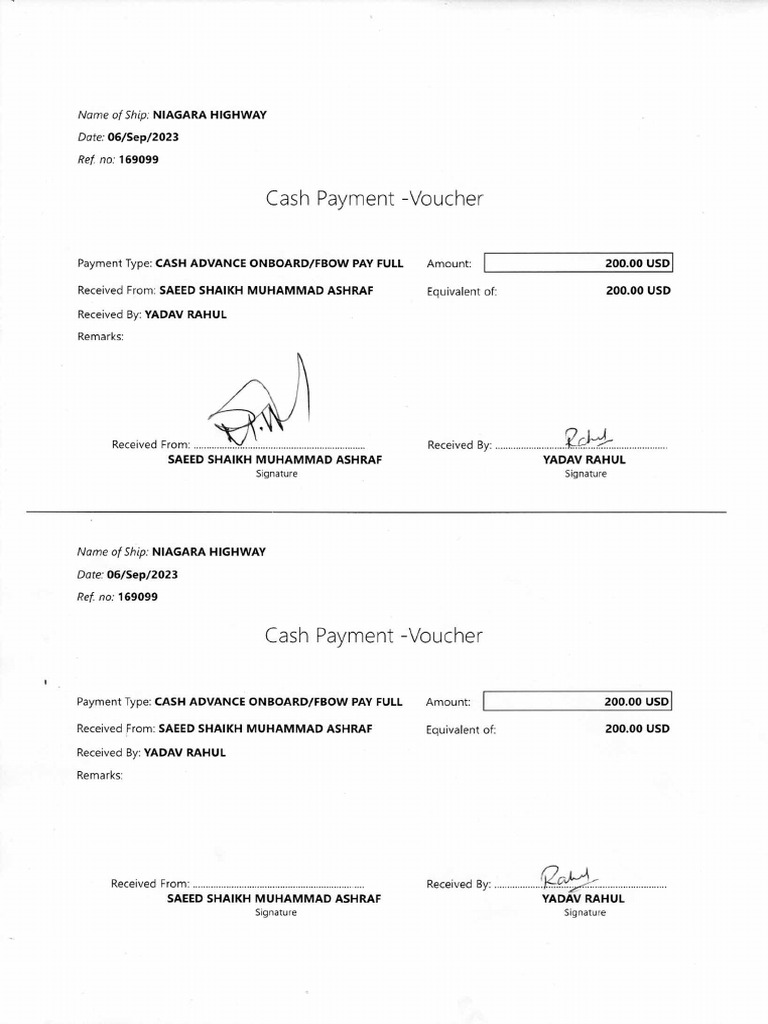 D.Cadet Cash Advance Voucher | PDF