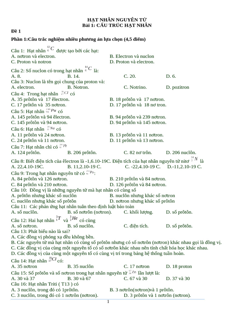 BT12 Chuyên đề 4 - Bài 1. HS | PDF