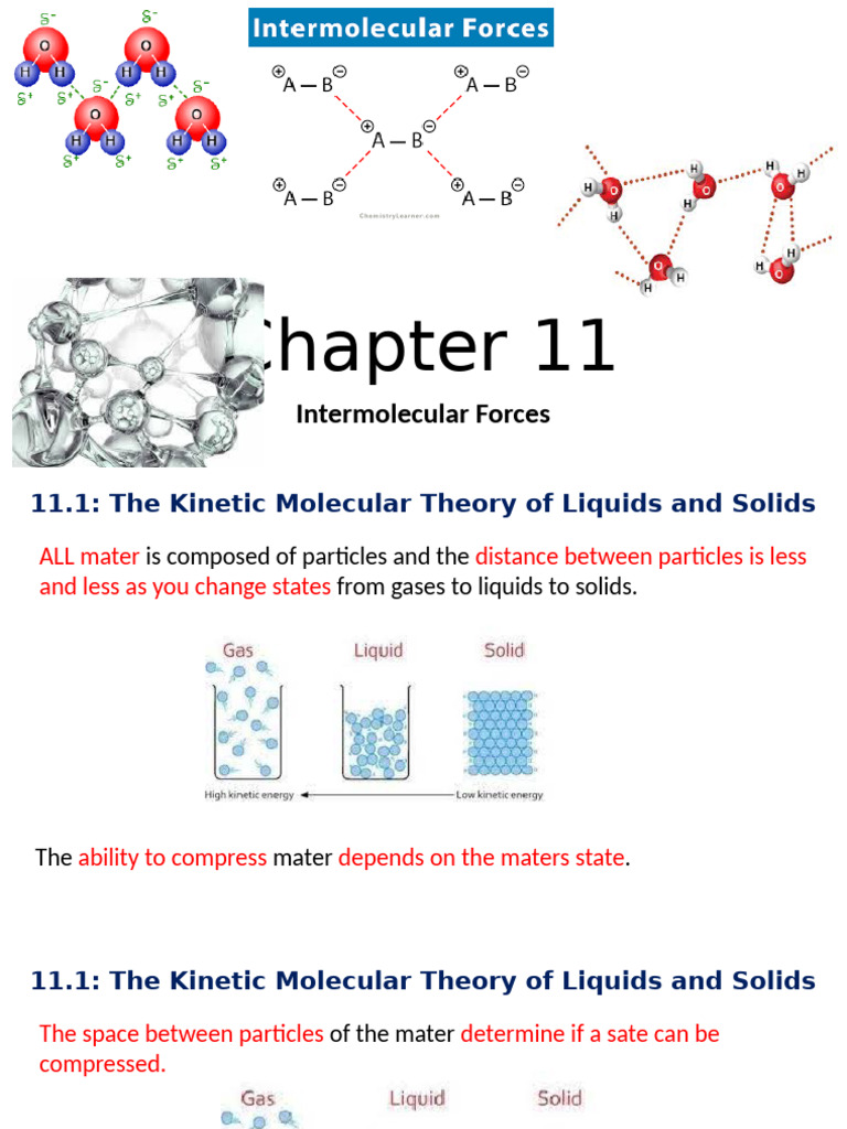 Chapter 11 Presentation | PDF | Intermolecular Force | Chemical Bond