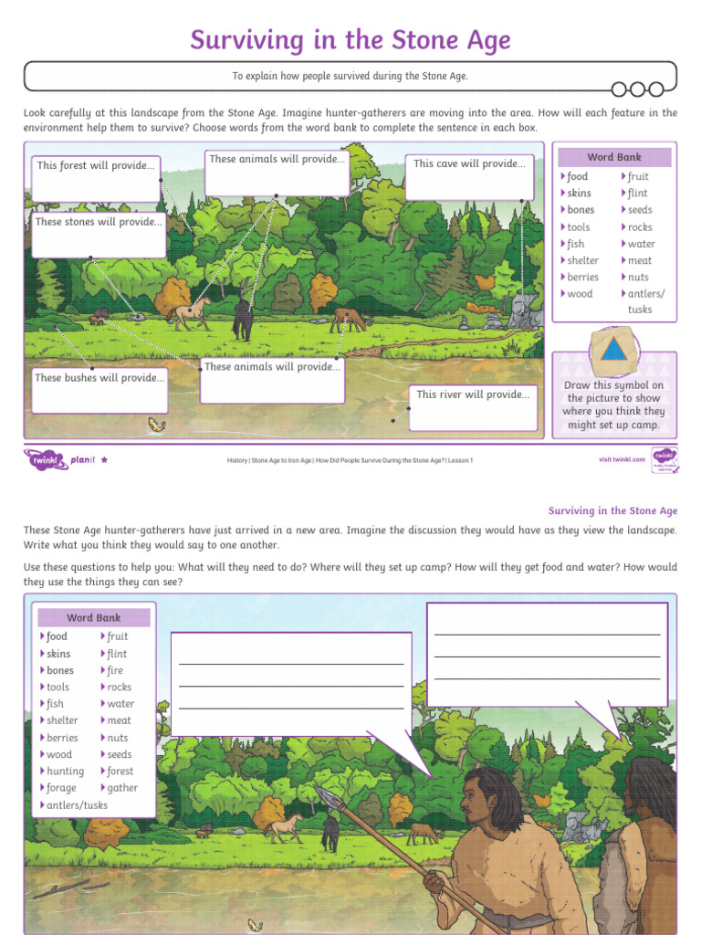 Surviving in The Stone Age Activity Sheets - SEC | PDF | Stone Age ...