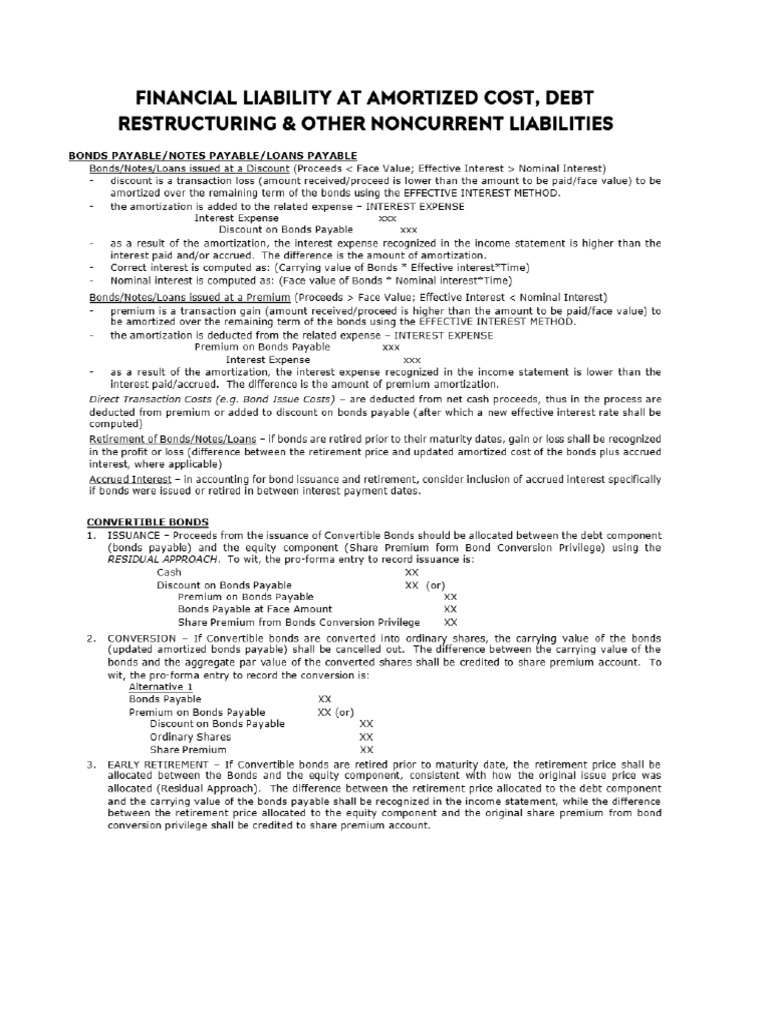 Financial Liability Notes and Q&A | PDF