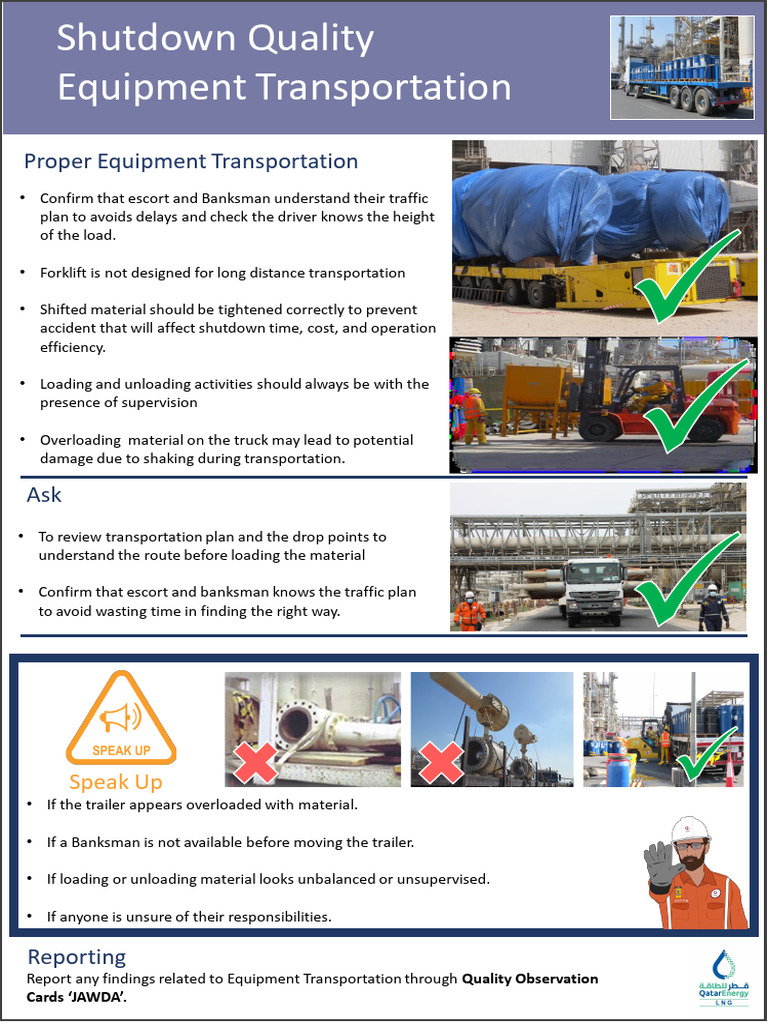 SD Quality Reminder - Equipment Transportation | PDF