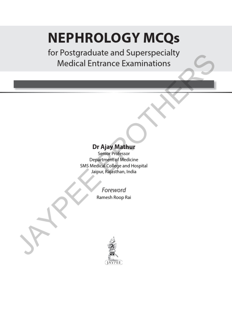 Nephrology MCQ | PDF | Kidney | Chronic Kidney Disease