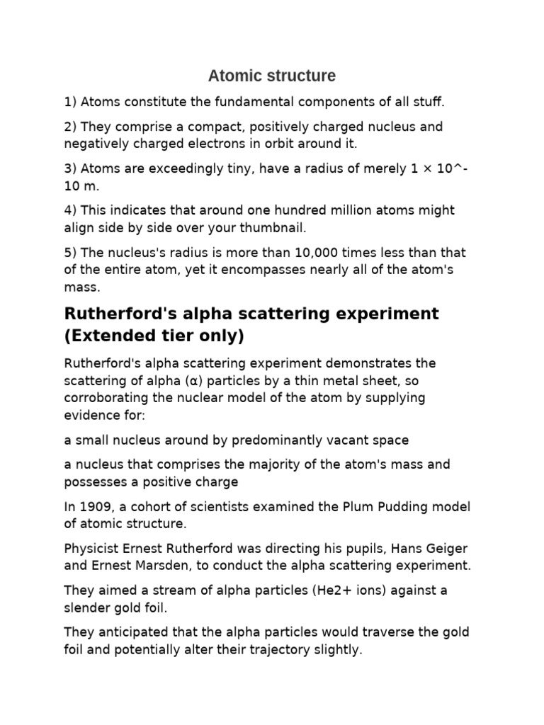 Physics Atomic Structure KK | PDF