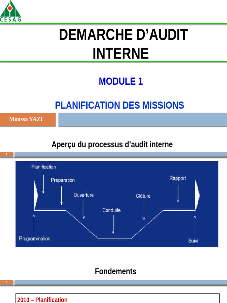 Module 1 Planification Des Missions | PDF | Audit | Audit interne