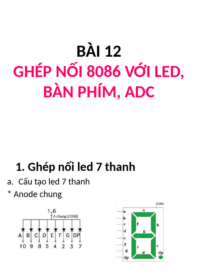 Ghep Noi 8086 Led-Ban Phim-Adc | PDF