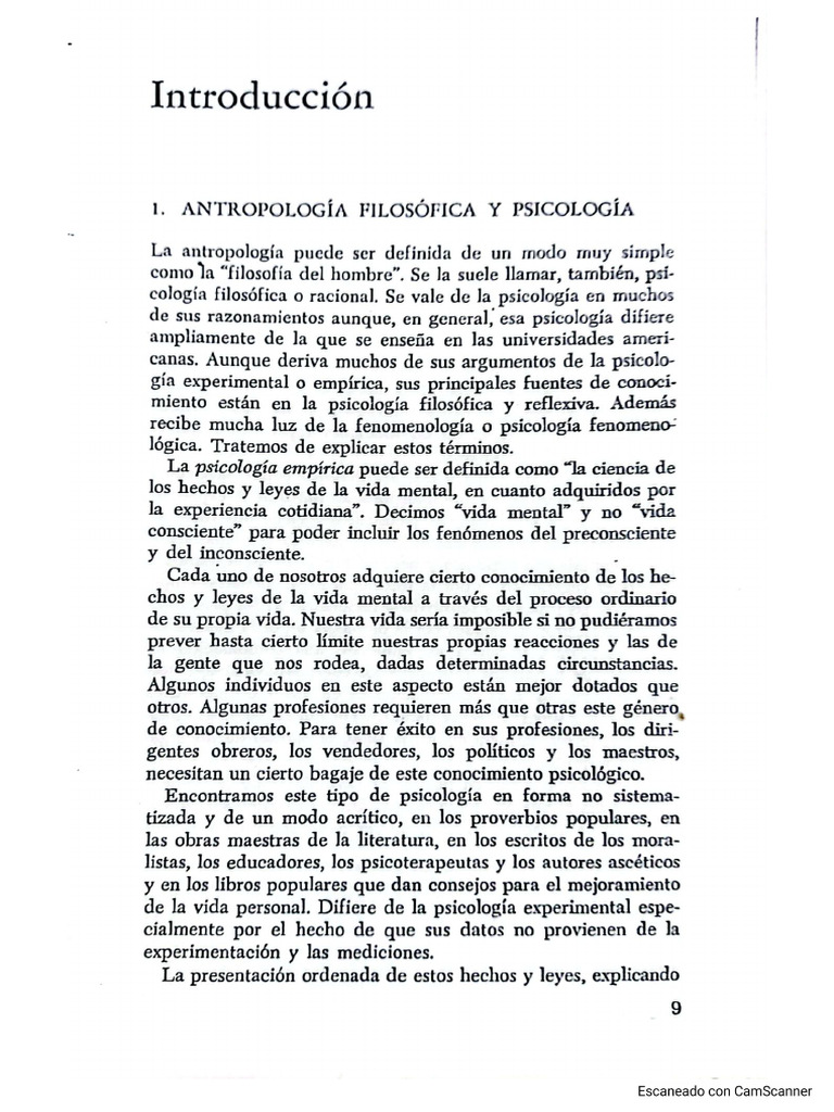 Antropología Filosófica - Introducción | PDF