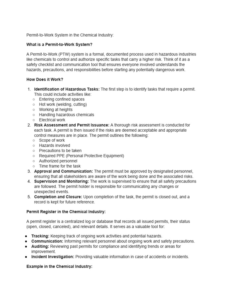 Understanding Permit-to-Work Systems | PDF | Safety | Personal ...