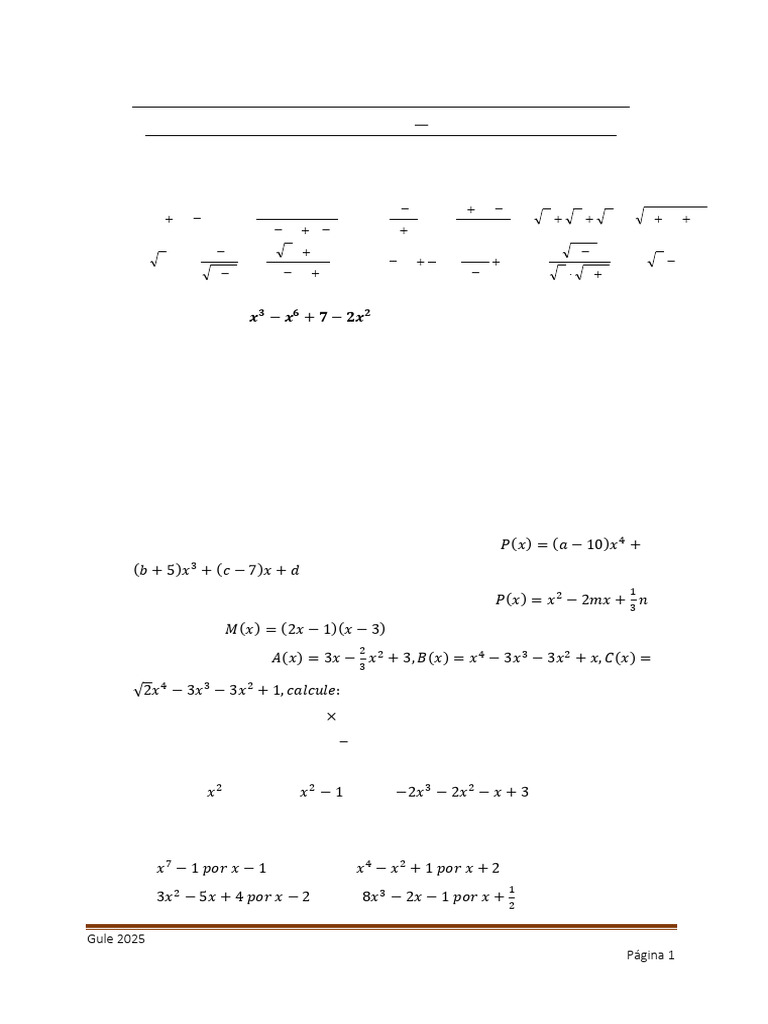 Ficha de Algebra 11 - 2025 | PDF | Divisão (Matemática) | Matemática elementar