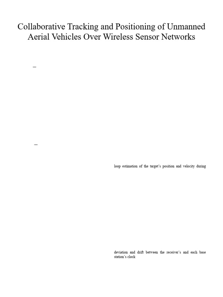 Collaborative Tracking and Positioning of Unmanned Aerial Vehicles Over Wireless Sensor Networks ...