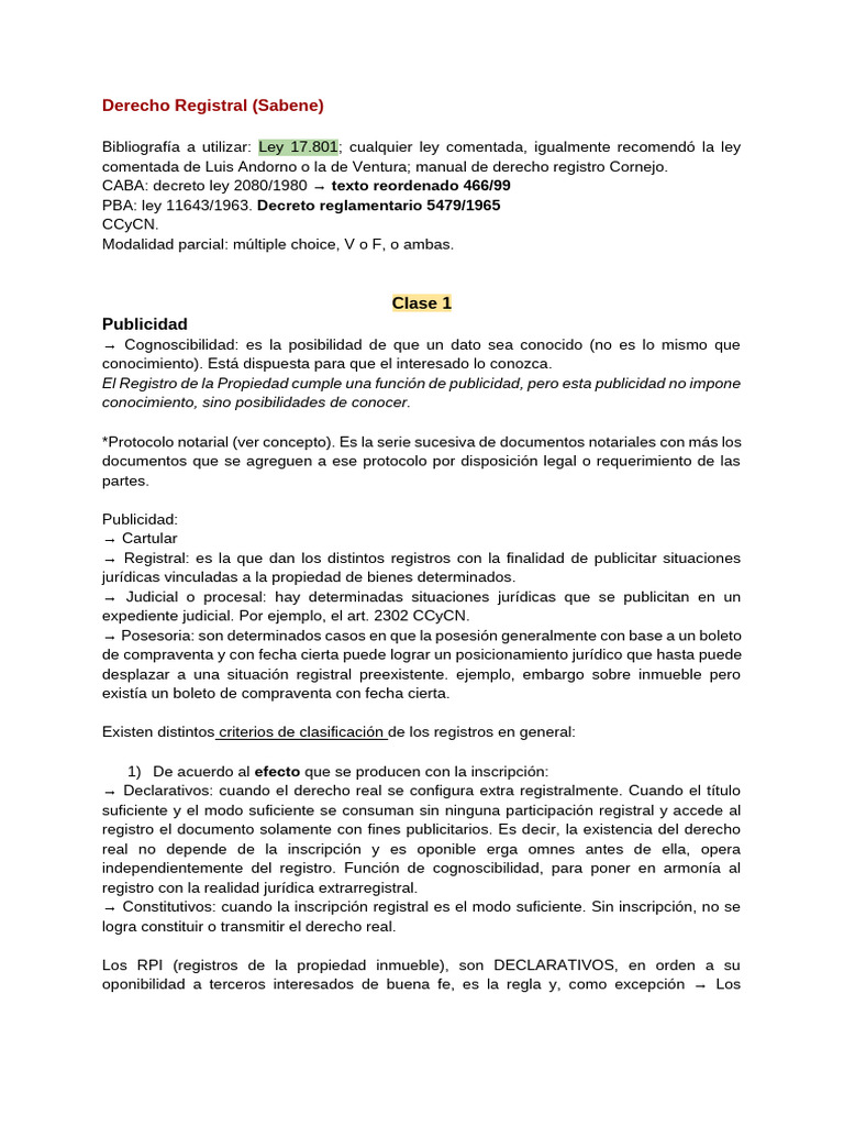 Derecho Registral (Sabene) | PDF | Posesión adversa | Propiedad