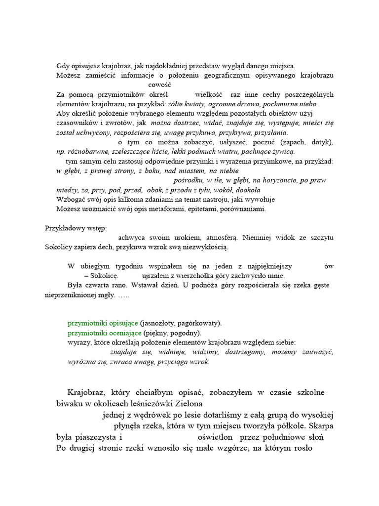 7 Opis Krajobrazu | PDF