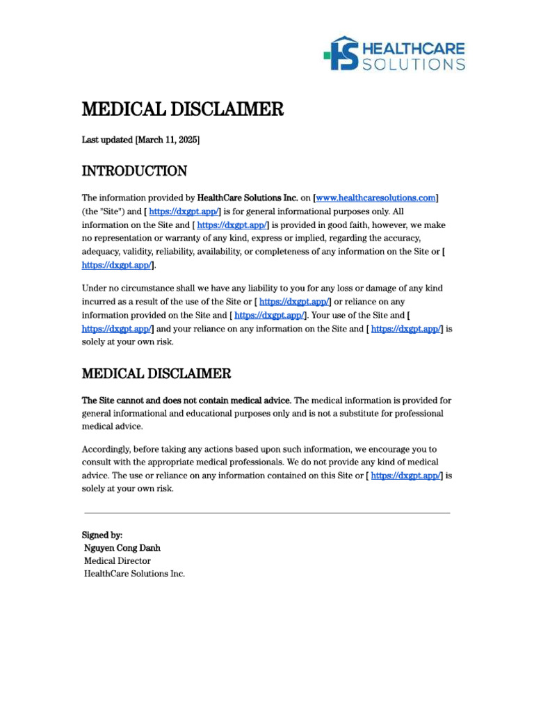 Medical Disclaimer | PDF
