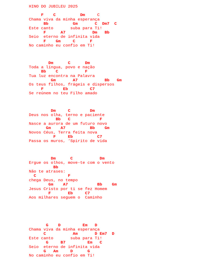 Hino Do Jubileu 2025 | PDF