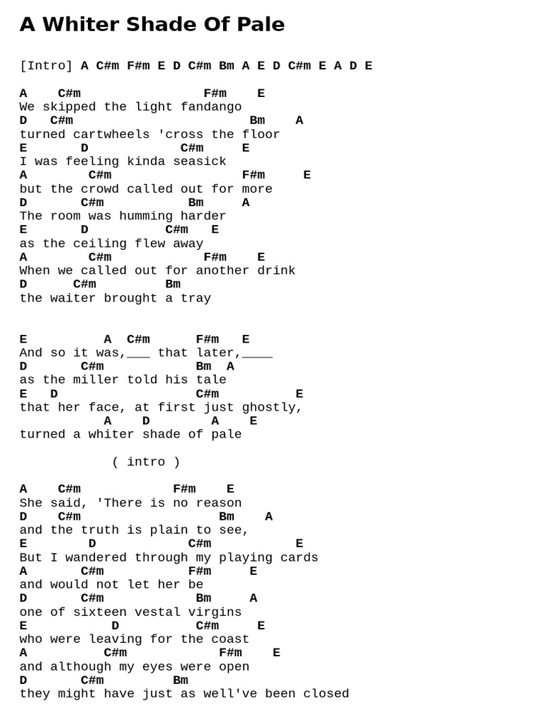 A Whiter Shade of Pale | PDF