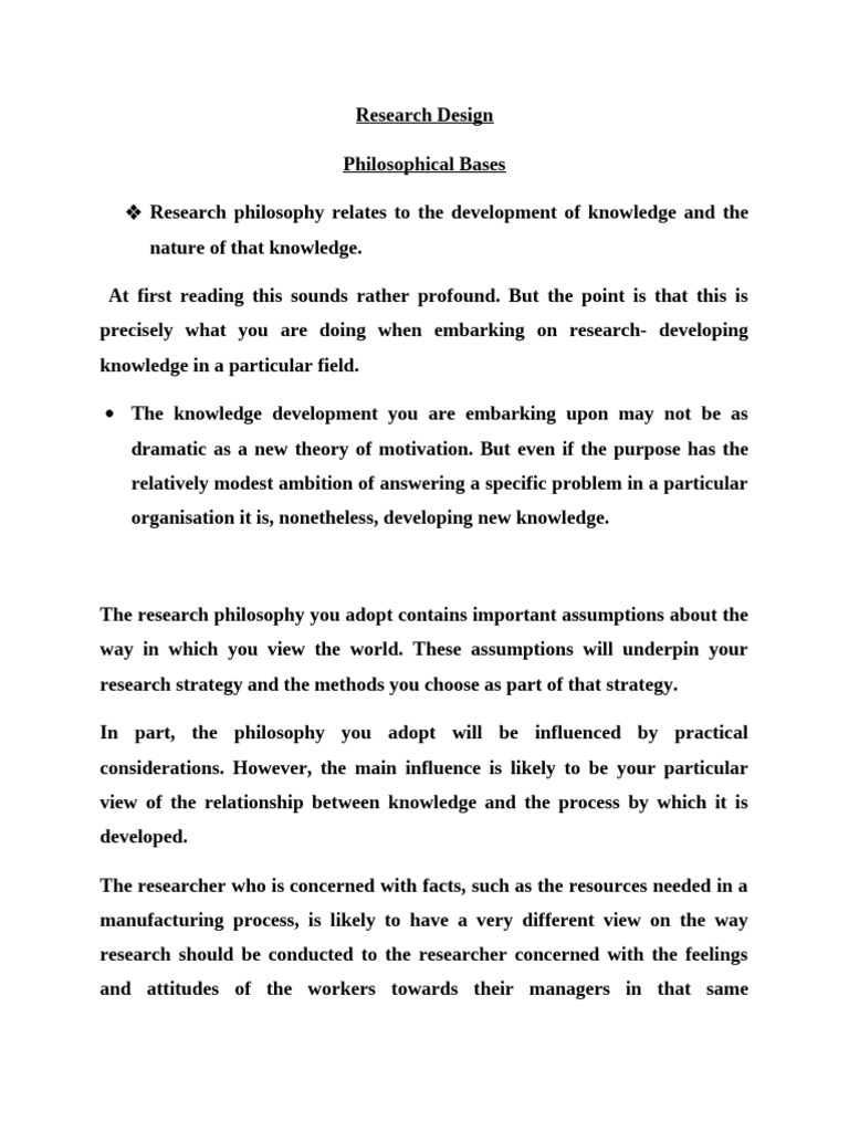 Research Design 2 | PDF | Positivism | Methodology