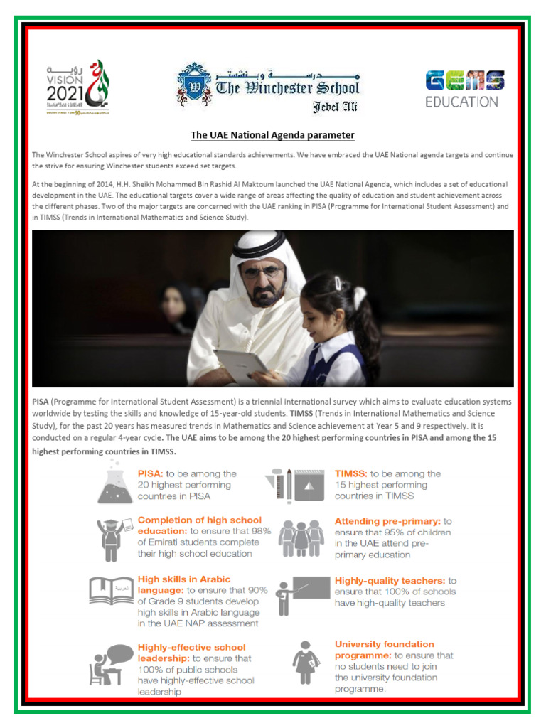 The UAE National Agenda parameter- flayer-2024 | PDF | Programme For International Student ...