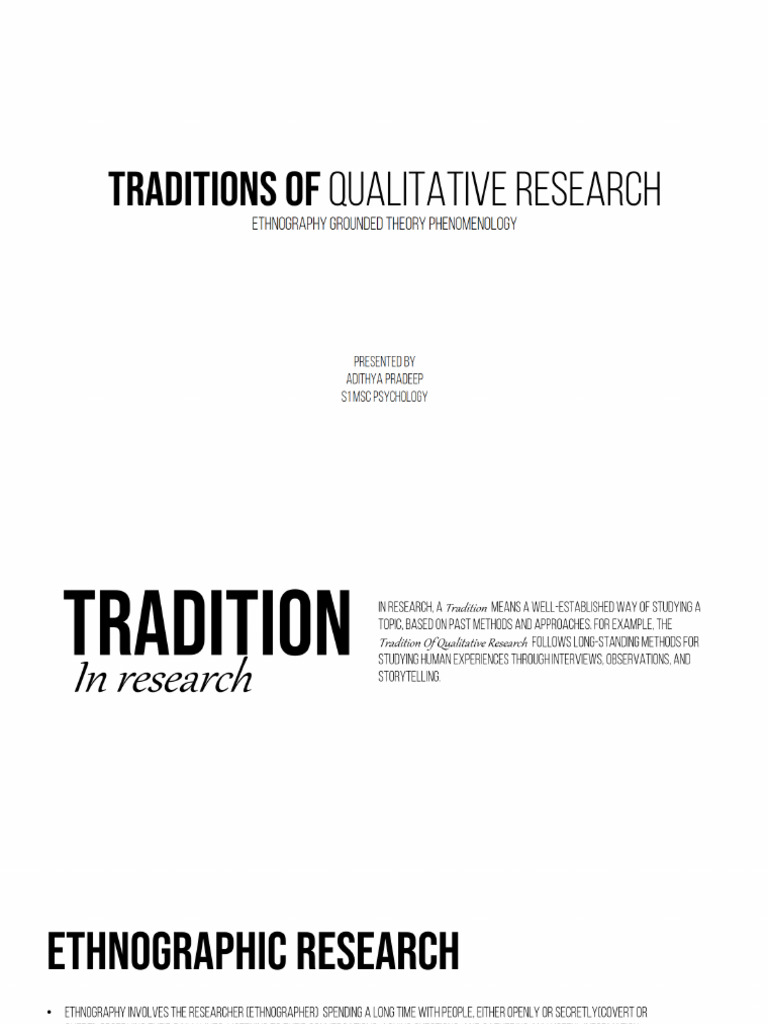 Traditions of Qualitative | PDF | Qualitative Research | Ethnography