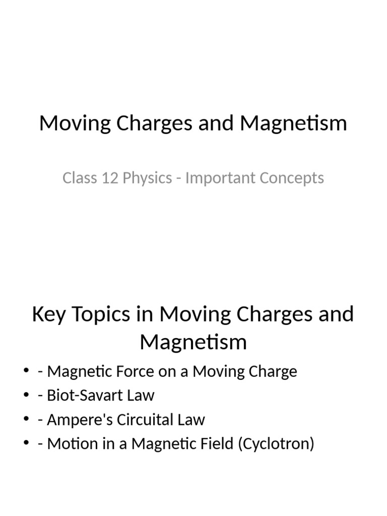 Moving Charges and Magnetism | PDF