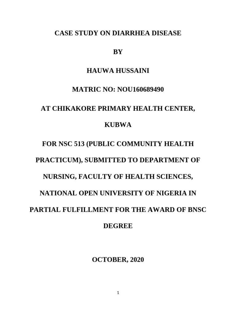 Diarrhea Disease Case Study in Children | PDF | Diarrhea | Medical ...