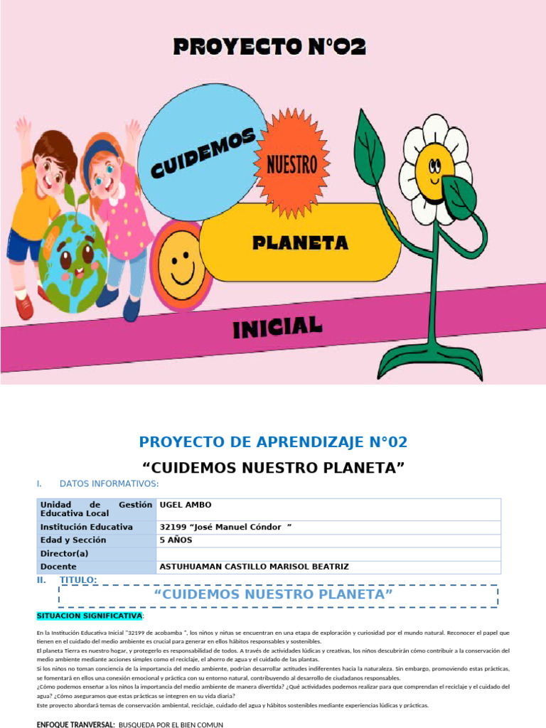 Proyecto de Aprendizaje #2 Abril 2025-Editorial Dionicio | PDF | Aprendizaje | Observación
