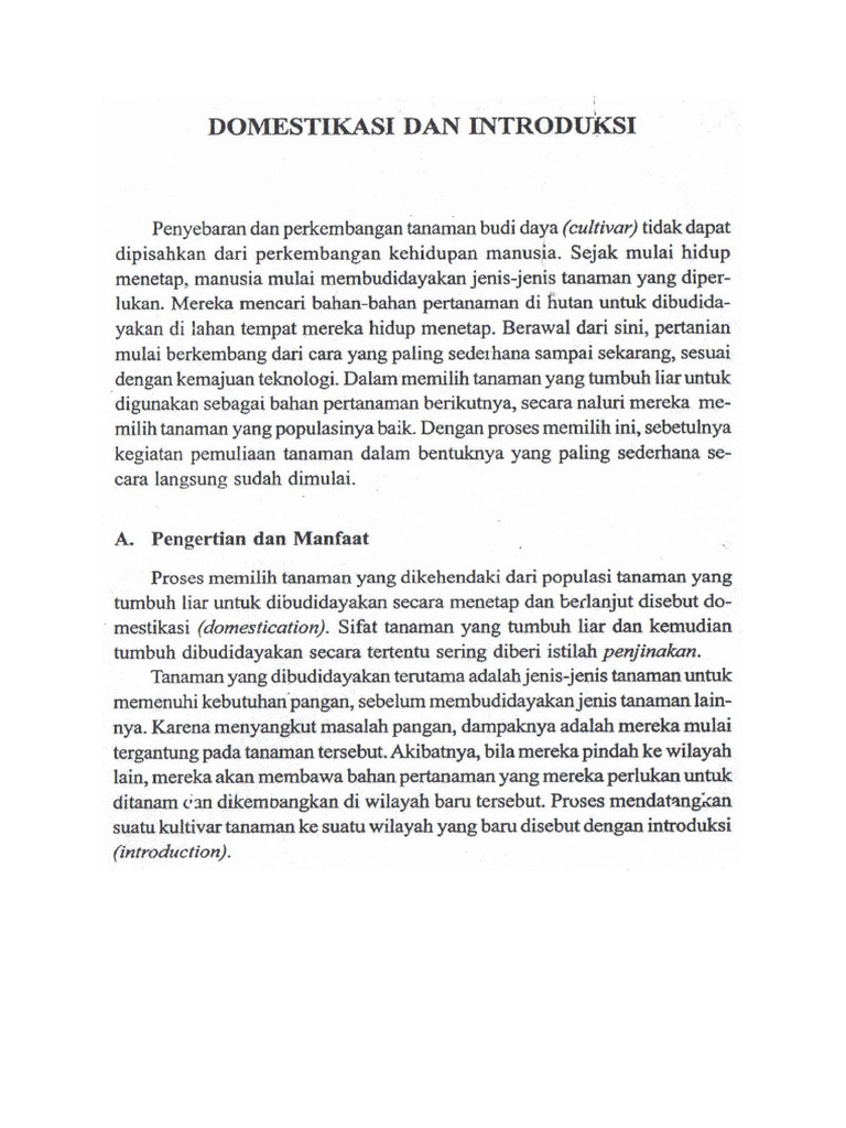 Domestikasi Dan Introduksi | PDF