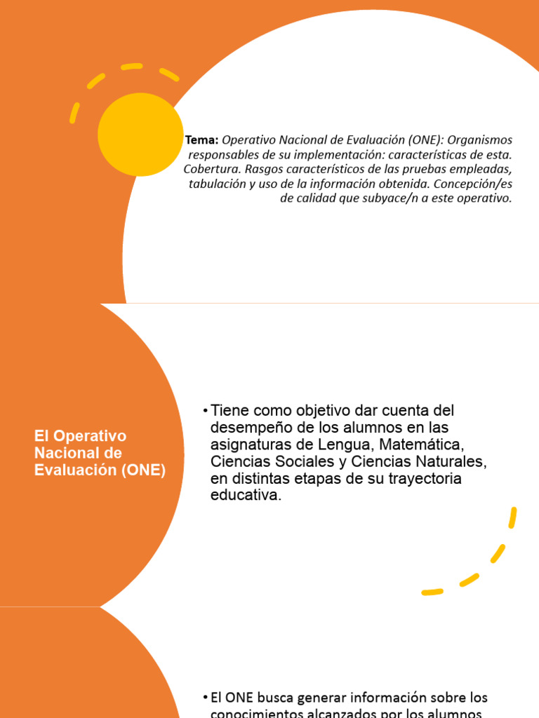 Operativo Nacional de Evaluaci-N (ONE) | PDF