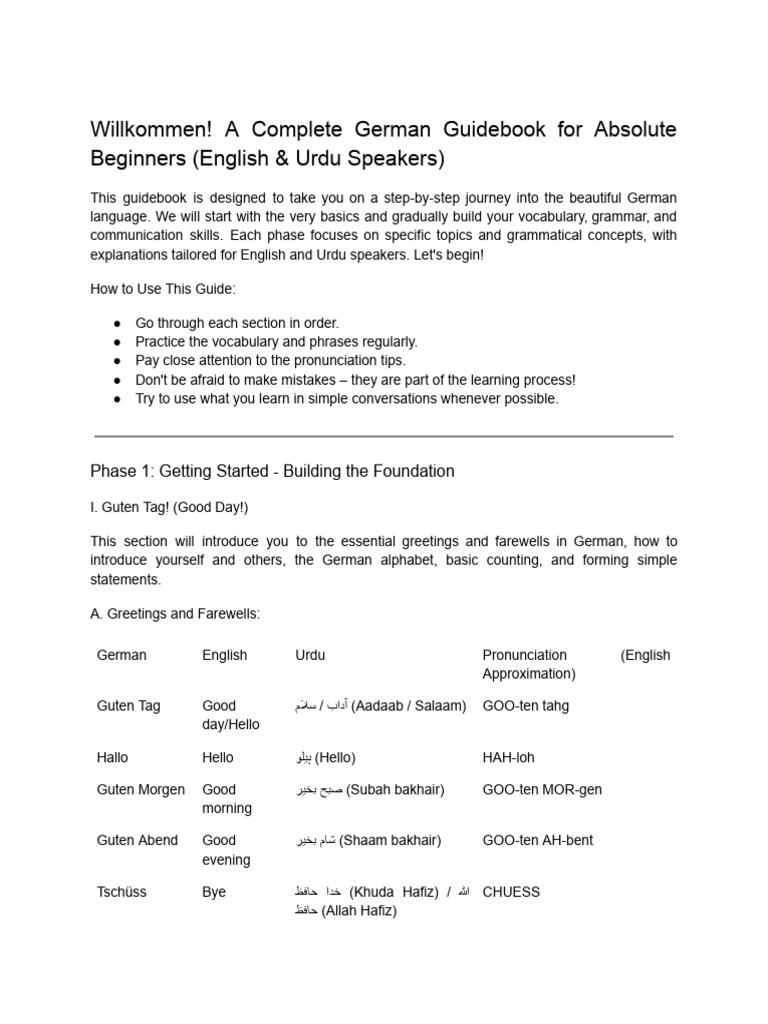 German Language Guide for Beginners | PDF | Grammatical Gender | Noun