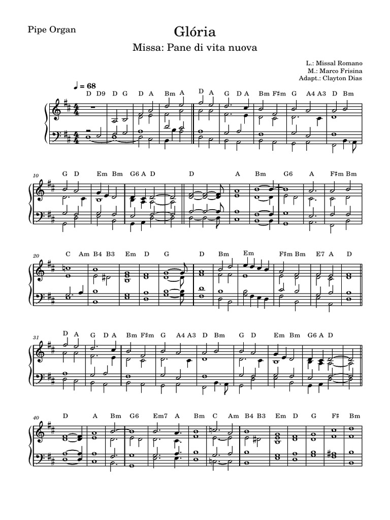 Glória (Marco Frisina) - Pane di vita nuova | PDF