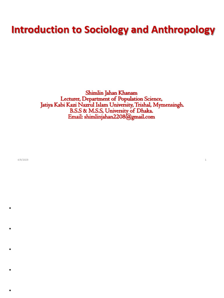 Lecture 5 Sociology and Anthropology | PDF | Socialization | Nature ...