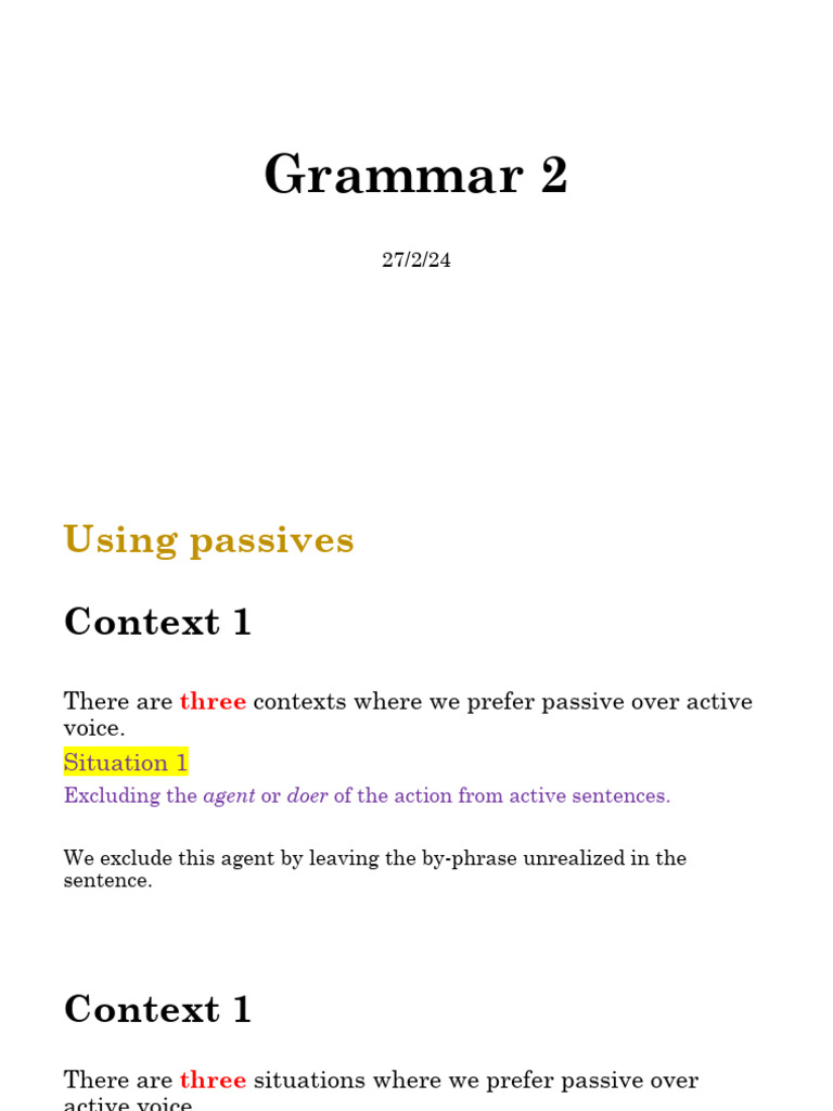 Using Passive Voice in English Grammar | PDF | Verb | Semantic Units